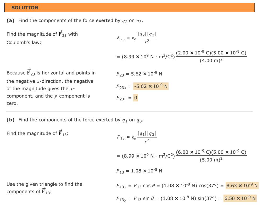 Solved Goal Apply Coulomb's law in two dimensions. Problem | Chegg.com