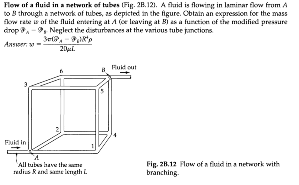 Solved Flow of a fluid in a network of tubes (Fig. 2B.12). A | Chegg.com