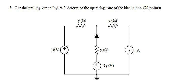3. For the circuit given in Figure 3, determine the | Chegg.com