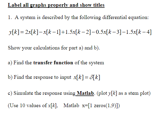 Solved Label all graphs properly and show titles 1. A system | Chegg.com