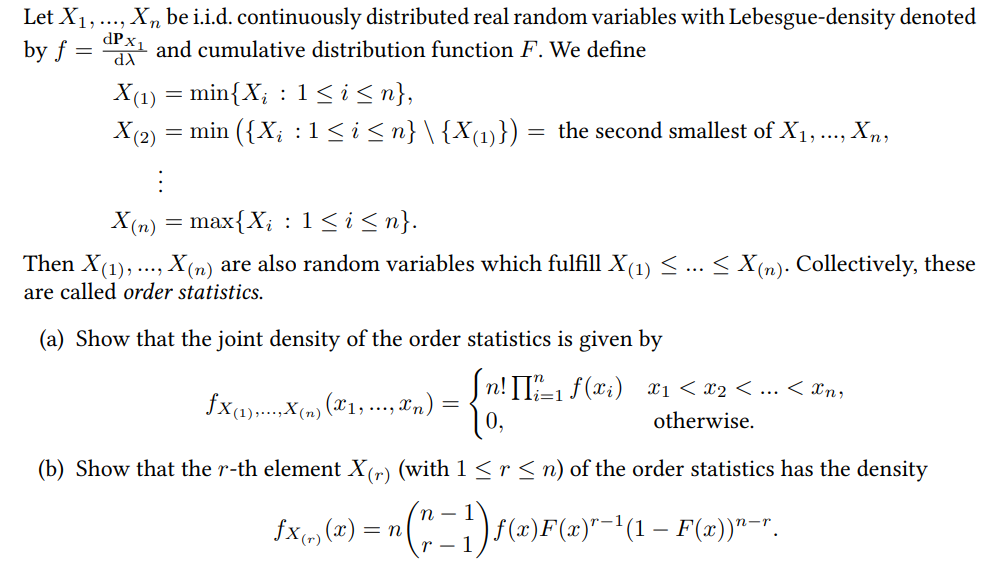 Solved Let X1,…,Xn be i.i.d. continuously distributed real | Chegg.com