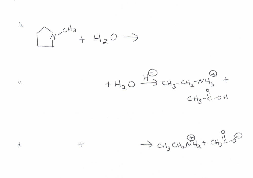 Solved 1. Complete the following reactions by drawing the | Chegg.com