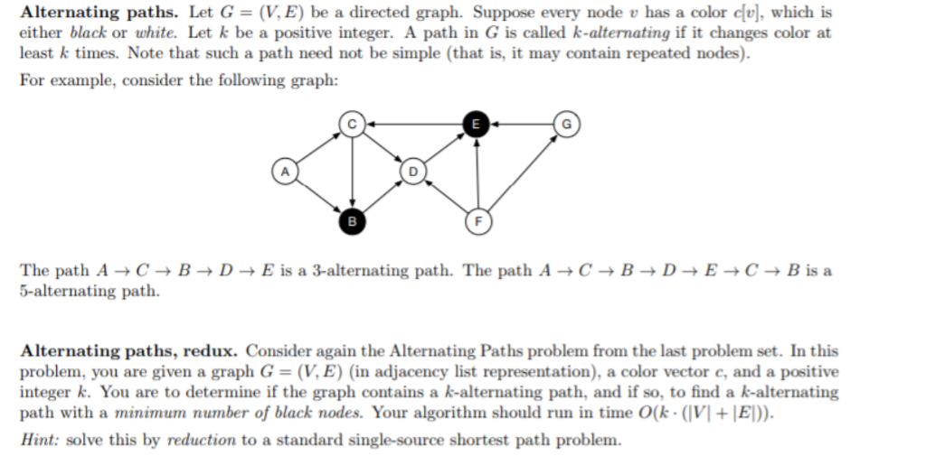 How do I solve the second part, Alternating paths | Chegg.com