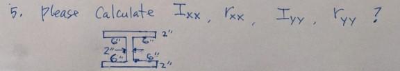 Solved 5. Please Calculate Ixx, xx, Iyy, ryy? , 12 24 12 | Chegg.com