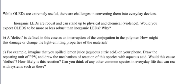Inorganic LEDs are robust and can stand up to | Chegg.com