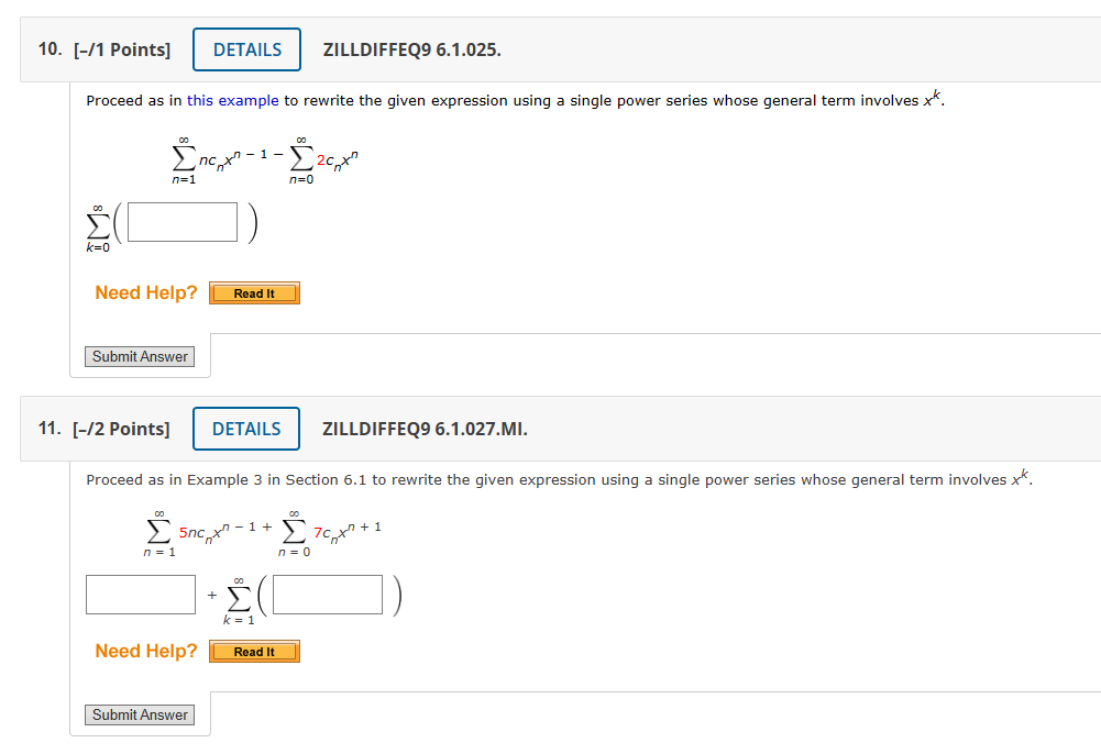 Solved \\[ \\sum_{n=1}^{\\infty} n c_{n} | Chegg.com