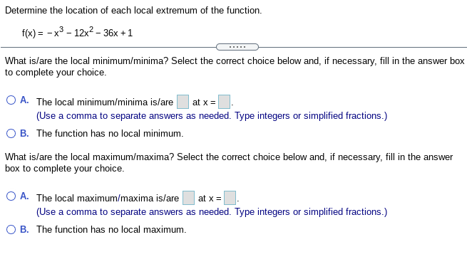 Solved Determine the location of each local extremum of the | Chegg.com