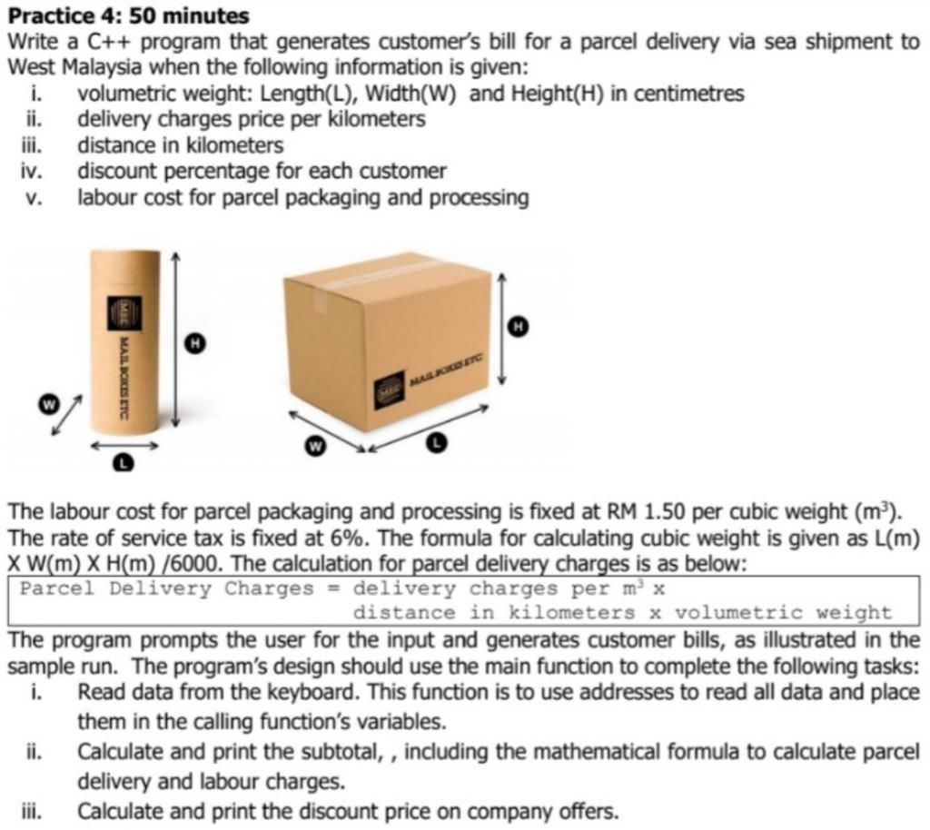 Solved Practice 4: 50 minutes Write a C++ program that | Chegg.com