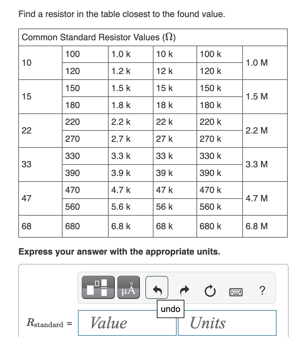 Solved Find the value of Ro. Express your answer with the | Chegg.com
