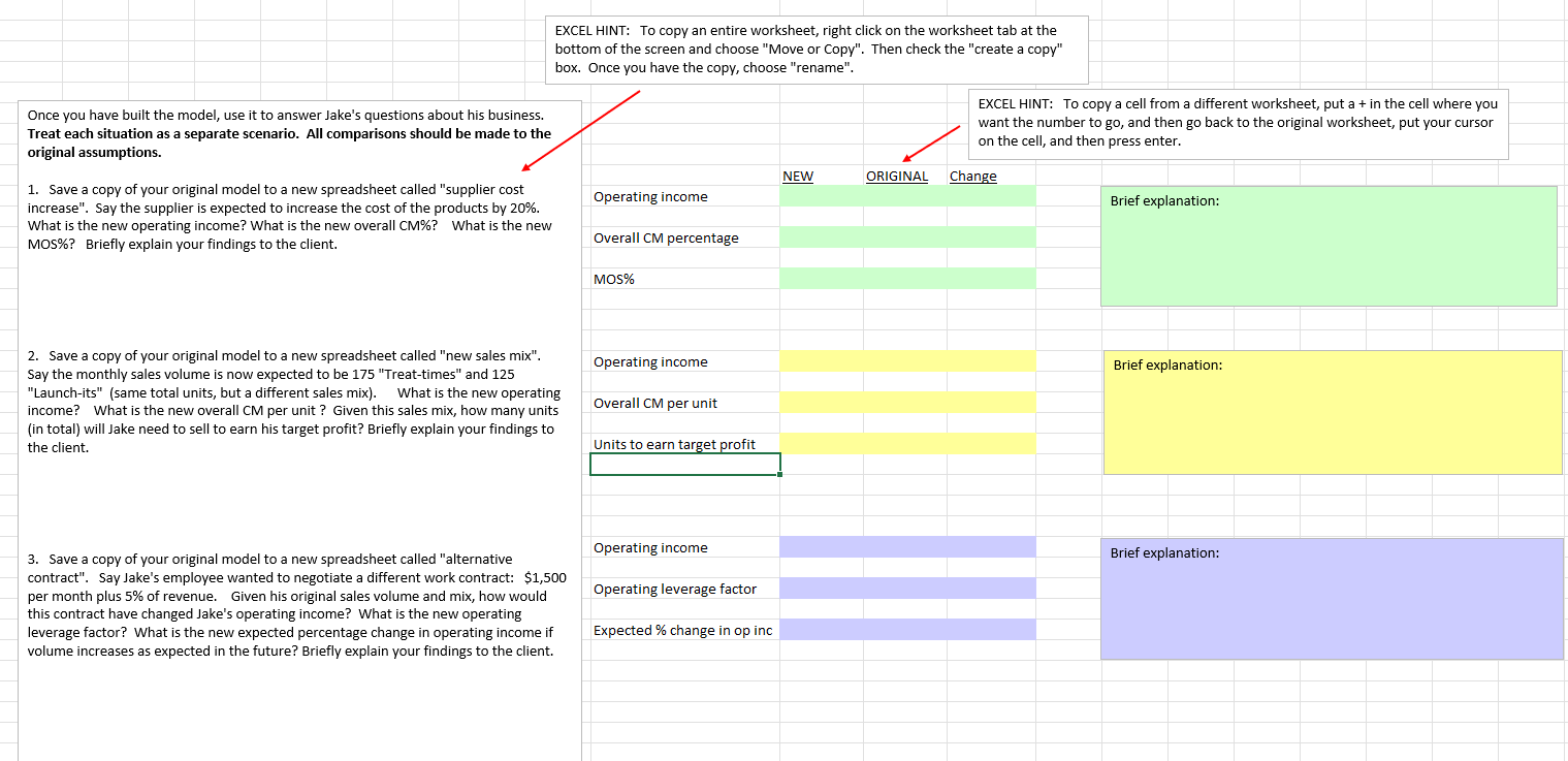 Solved CVP Modelling project The purpose of this project is | Chegg.com