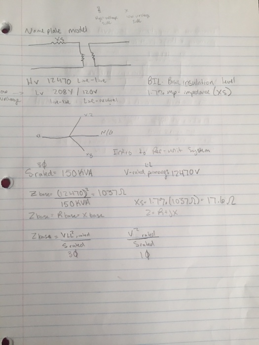 HW 16: The transformer whose nameplate is shown also | Chegg.com