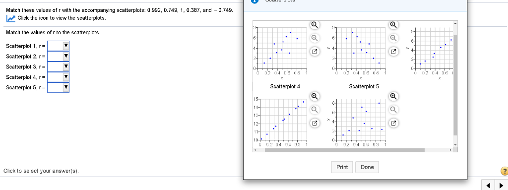Solved Match these values of r with the accompanying | Chegg.com