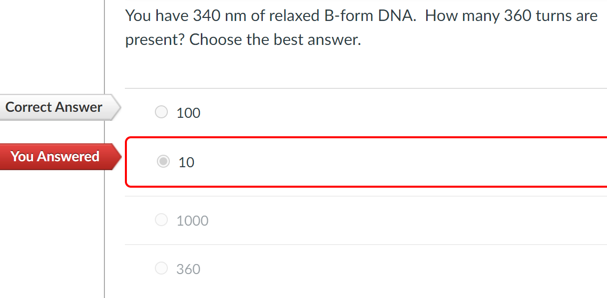 Solved You have 340 nm of relaxed B-form DNA. How many 360 | Chegg.com