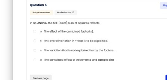 Solved In an ANOVA, the SSE (error) ﻿sum of squares | Chegg.com