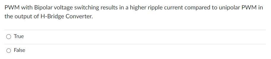 Solved PWM with Bipolar voltage switching results in a | Chegg.com