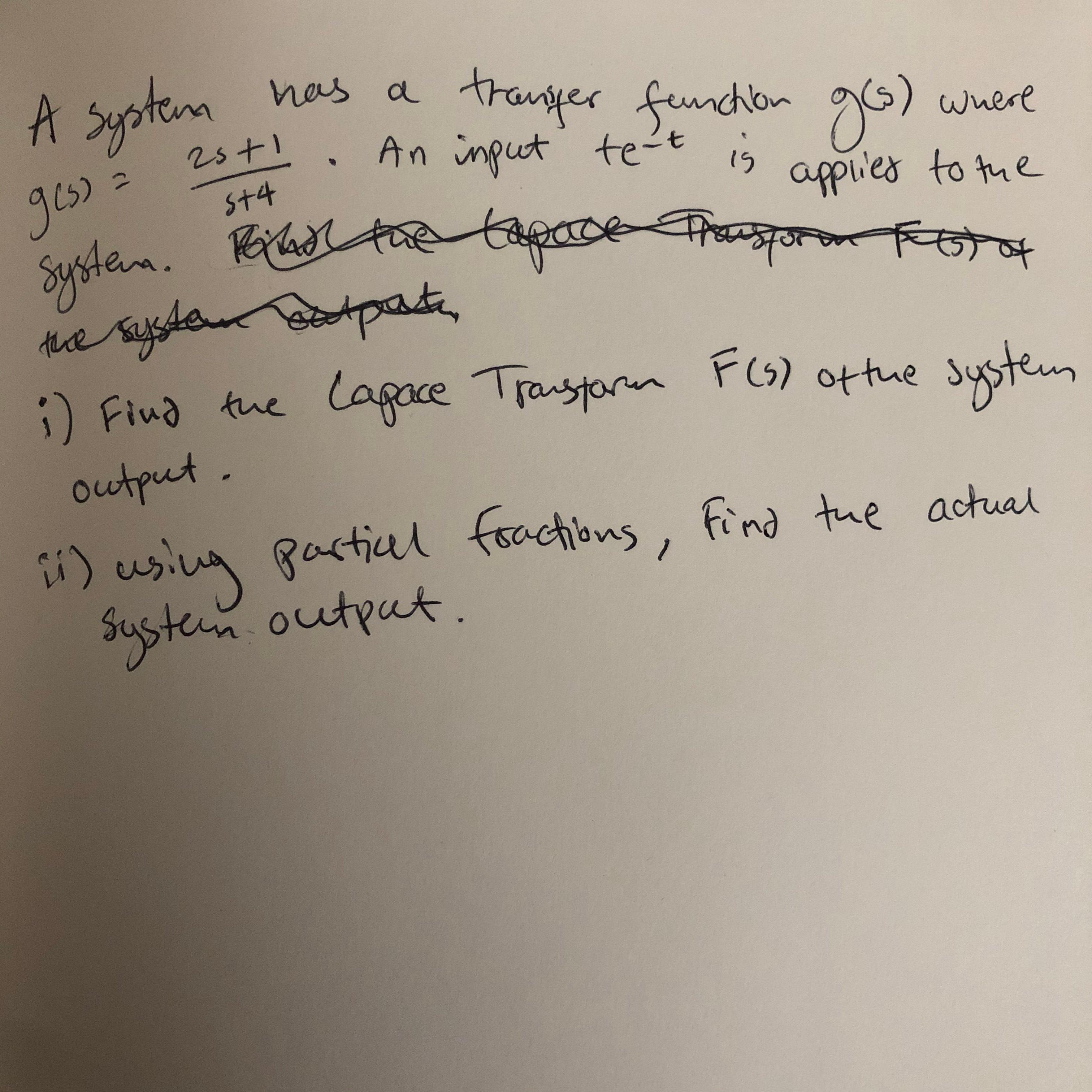 Solved Systen. For the tapace Trasforon fest of F(s) of the | Chegg.com