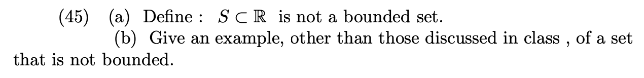 Solved This problem set focuses on bounded sets of real | Chegg.com