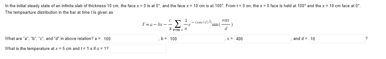 Solved e initial steady state of an infinite slab of | Chegg.com