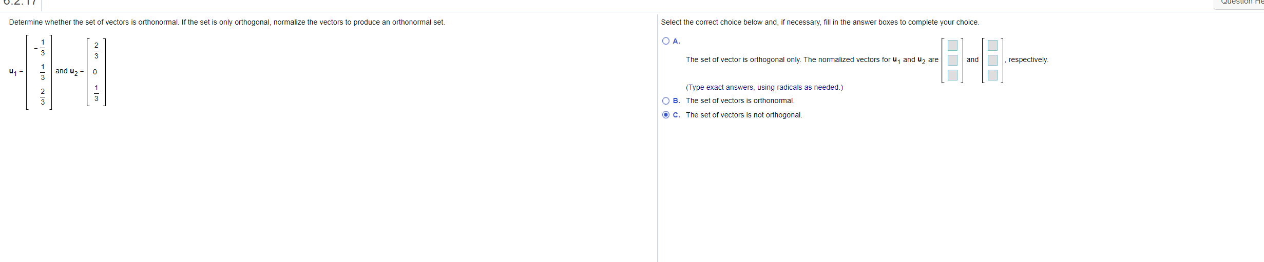 Solved Determine whether the set of vectors is orthonormal. | Chegg.com