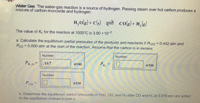 Solved mixture of The water-gas reaction is a source of | Chegg.com