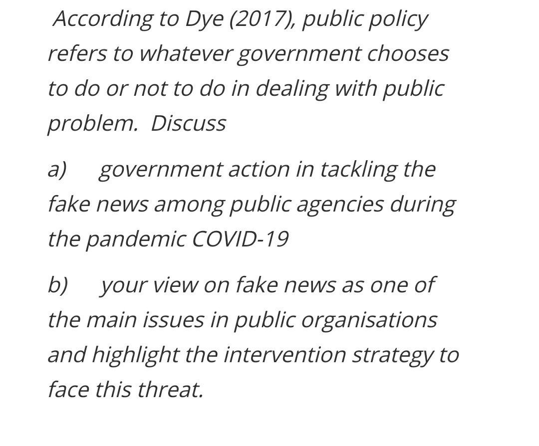 Solved According to Dye (2017), public policy refers to | Chegg.com