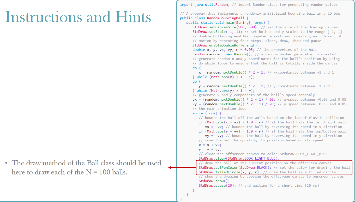 Solved Lab Task: Multiple Bouncing Balls with Random Colors | Chegg.com