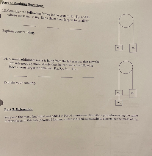 Solved Part 4: Ranking Questions: 13. Consider the following | Chegg.com