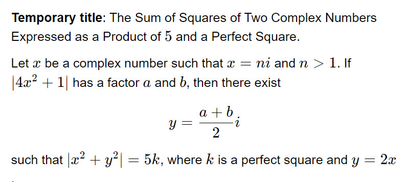 Solved Temporary title: The Sum of Squares of Two Complex | Chegg.com