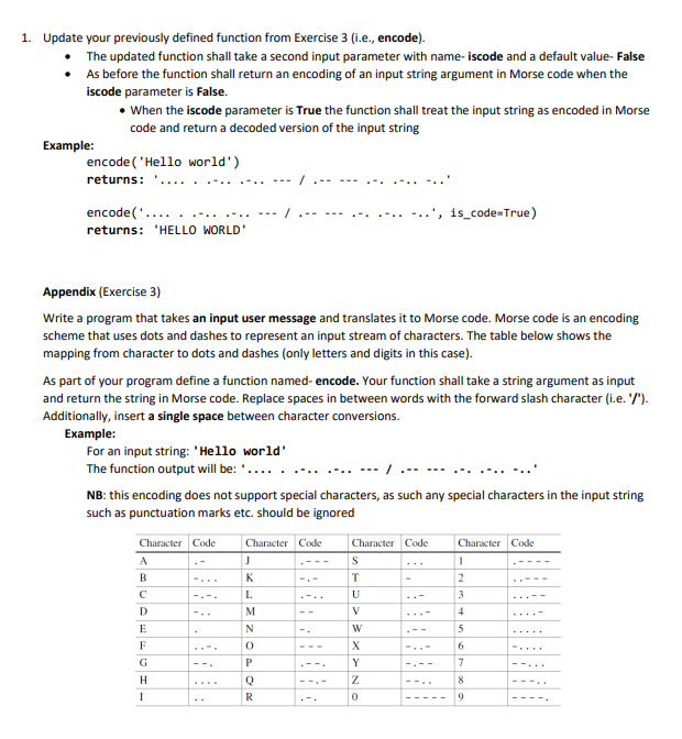 Solved 1. Update your previously defined function from | Chegg.com