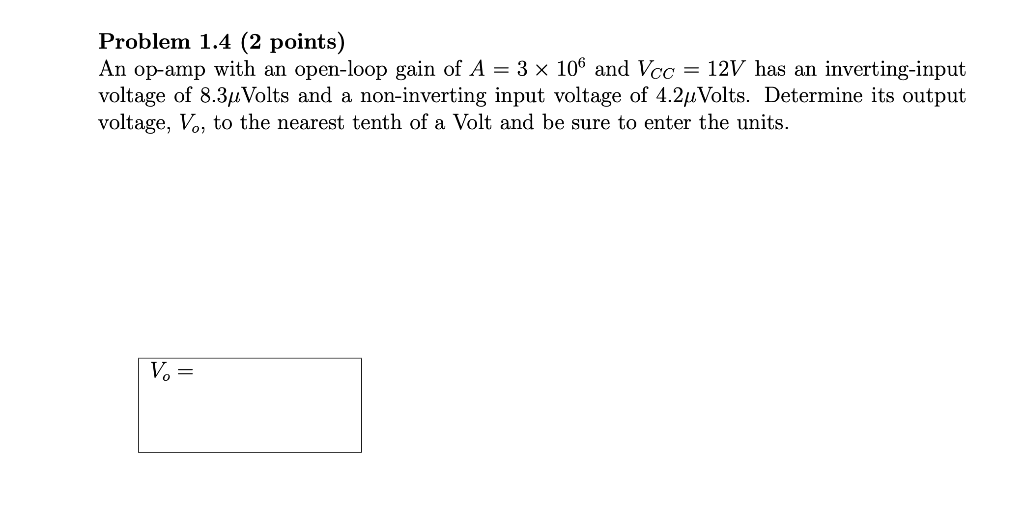 Solved Problem 1.2 (2 points) For the following circuit, use | Chegg.com