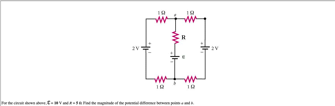 Solved For the circuit shown above, = 10 V and R = 5 . Find | Chegg.com