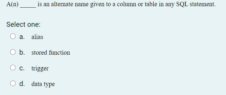 Solved Which query will output the table contents when the | Chegg.com