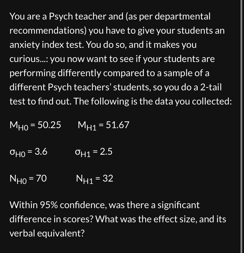 Solved You are a Psych teacher and (as per departmental | Chegg.com
