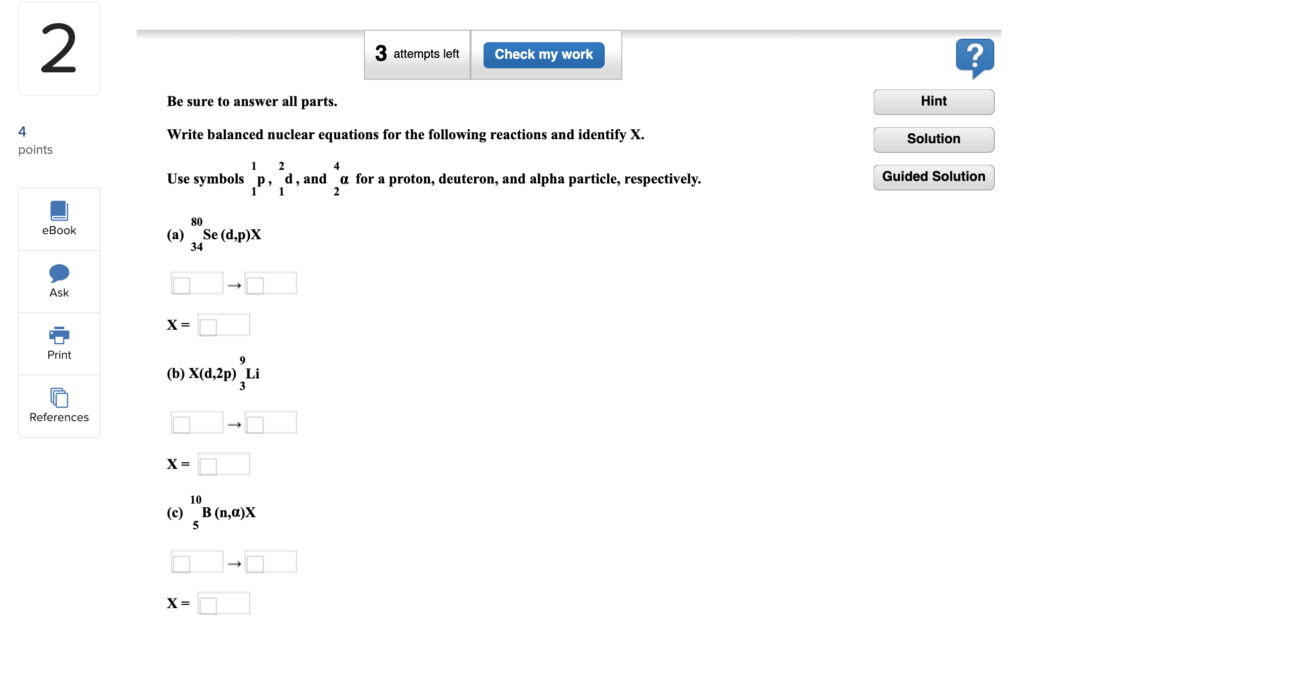 Solved Be sure to answer all parts. Write balanced nuclear | Chegg.com