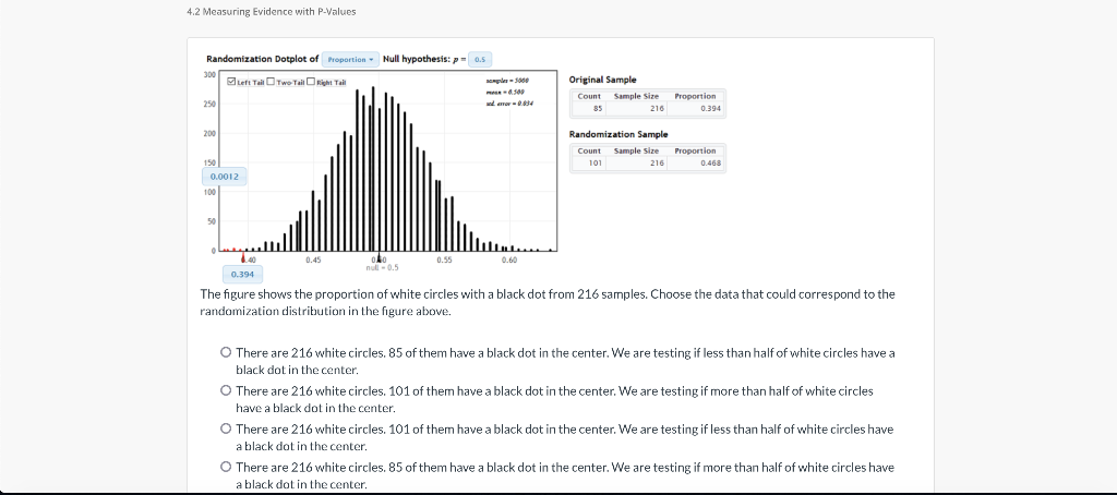 Solved 4.2 Measuring Evidence with P-Values Randomization | Chegg.com