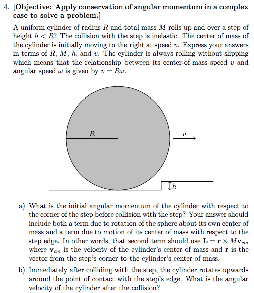 Solved 4. (Objective: Apply conservation of angular momentum | Chegg.com
