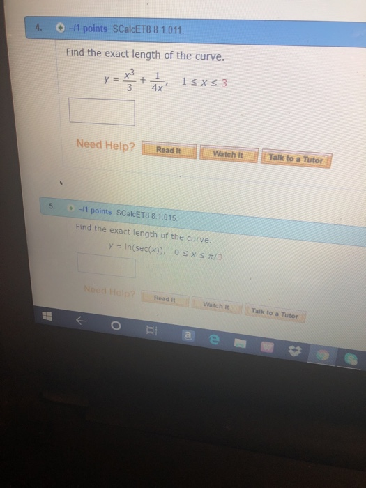 Solved 4. -11 points SCalcET8 8.1.011 Find the exact length | Chegg.com
