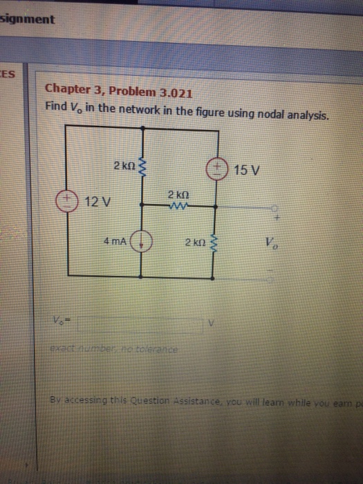 Solved Find V_o in the network in the figure using nodal | Chegg.com