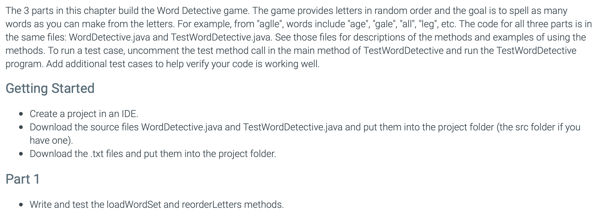 Solved Here's the provided code WordDectective.java: | Chegg.com