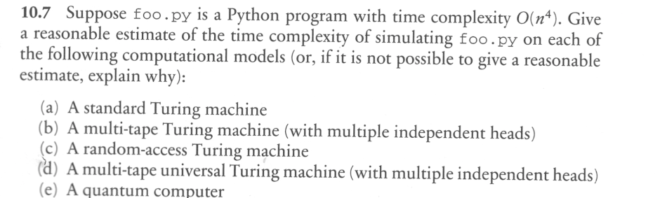 Solved 10.7 Suppose foo.py is a Python program with time | Chegg.com