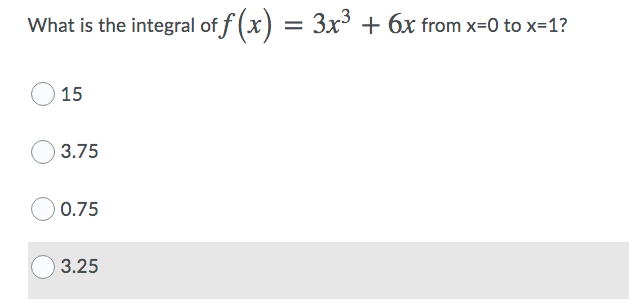 Solved What is the integral of f (x) = 3x3 + 6x from x=0 to | Chegg.com