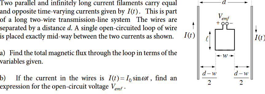 Solved Two parallel and infinitely long current filaments | Chegg.com