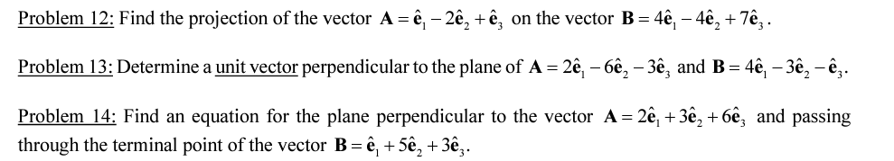 Solved Problem 12: Find the projection of the vector A = ê, | Chegg.com