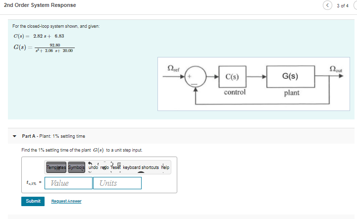 Solved 2nd Order System Response 3 of 4 For the closed-loop | Chegg.com