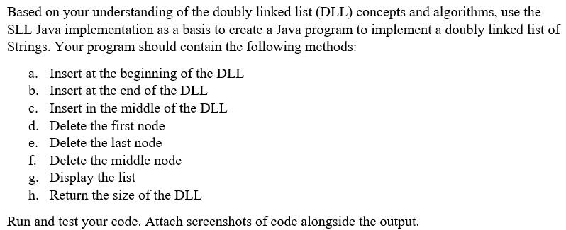 Solved Use SLL Implementation public class Node { int | Chegg.com
