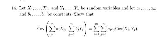 Solved 14. Let X1,…,Xm and Y1,…,Yn be random variables and | Chegg.com