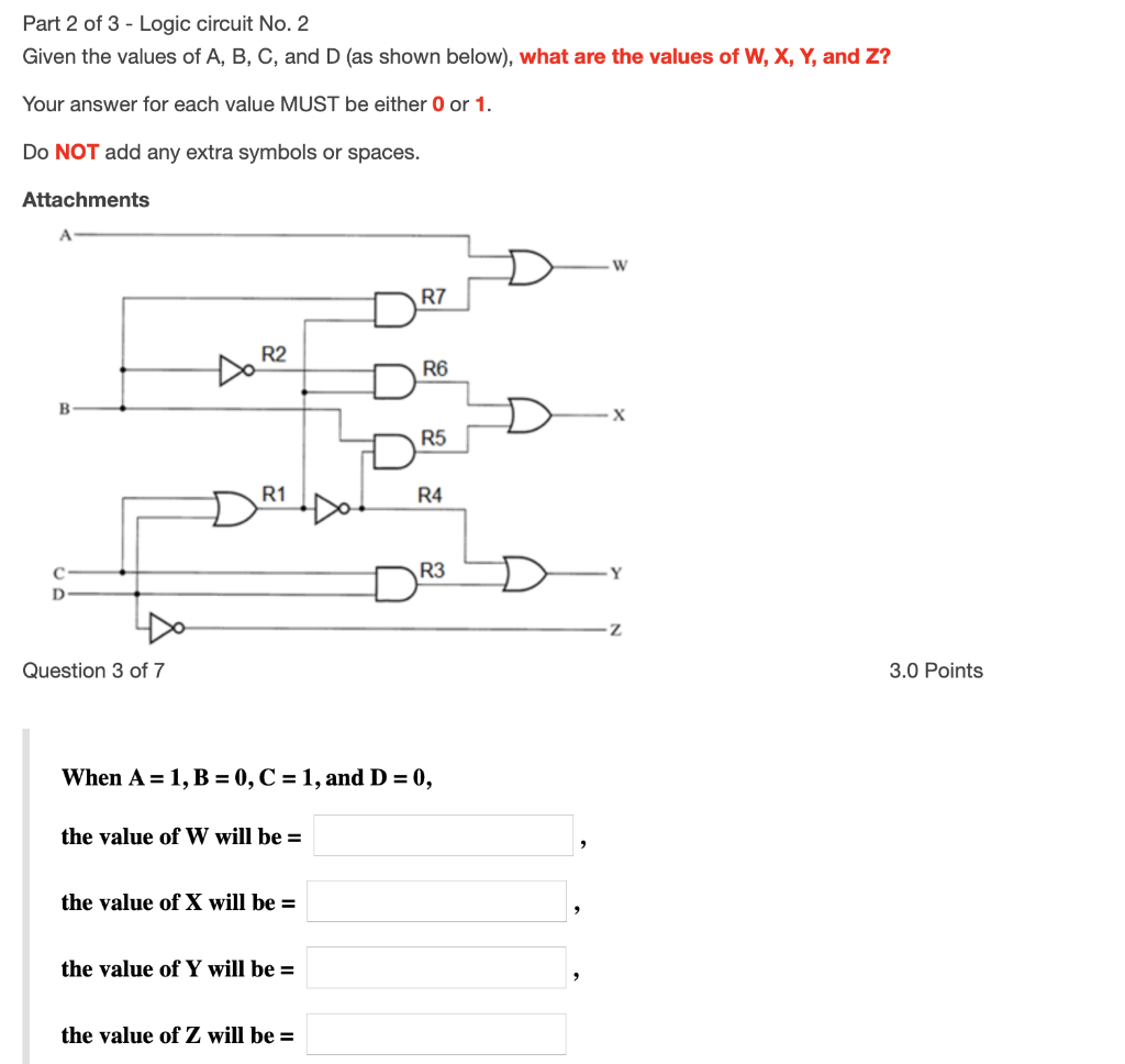 Solved Part 2 of 3 - Logic circuit No. 2 Given the values of | Chegg.com