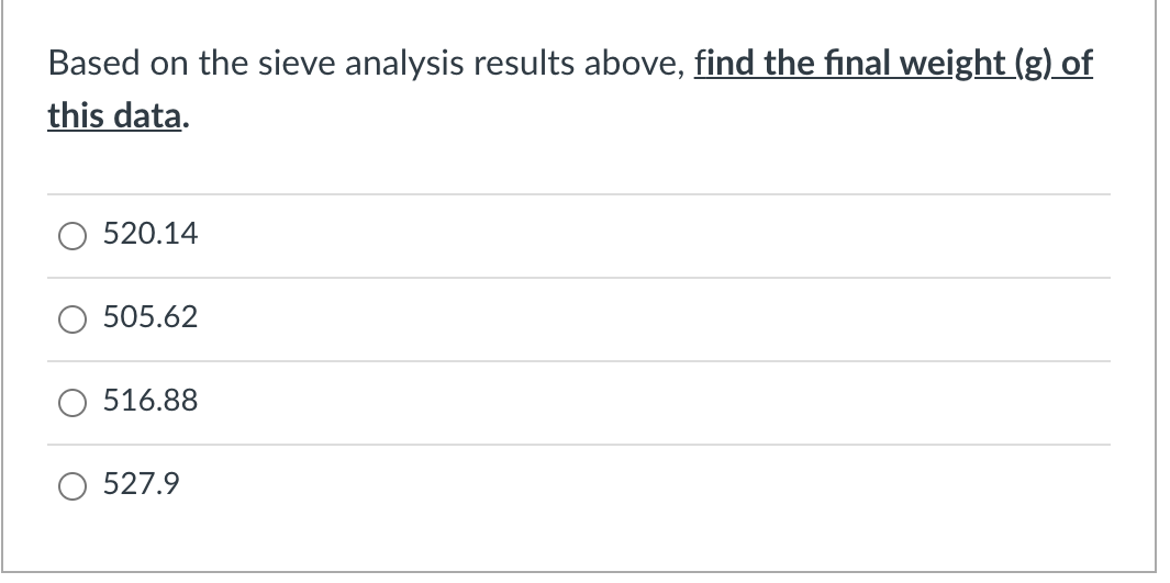 Solved Questions 22-23 1 Weight of Container 2 Weight of | Chegg.com