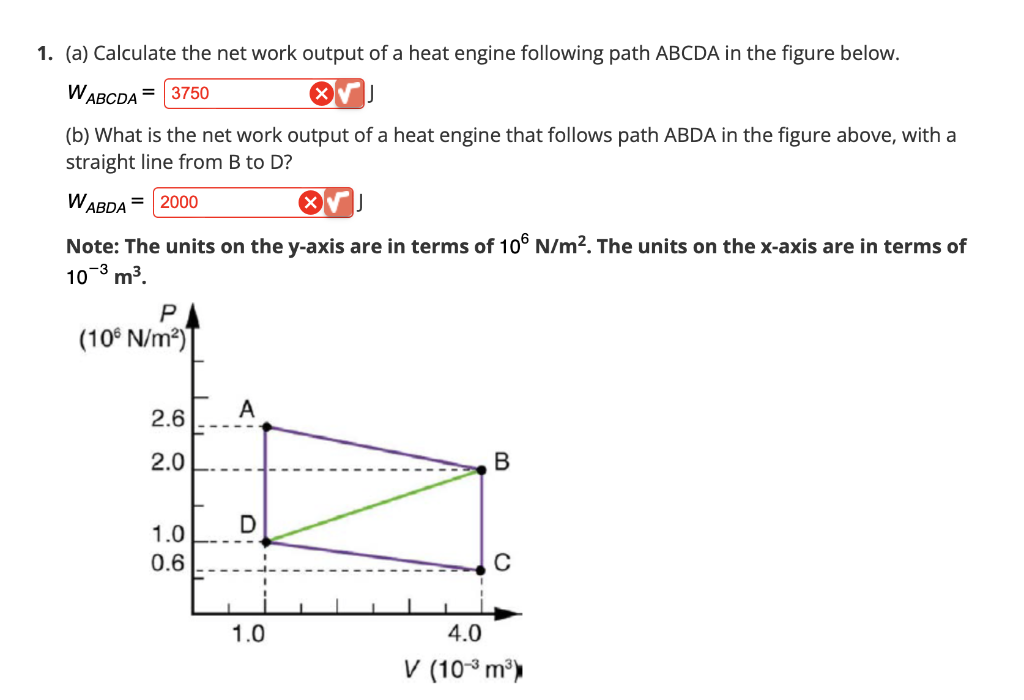 Solved 1. (a) Calculate the net work output of a heat engine | Chegg.com