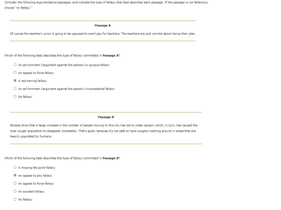 Solved Consider the following argumentative passages, and | Chegg.com